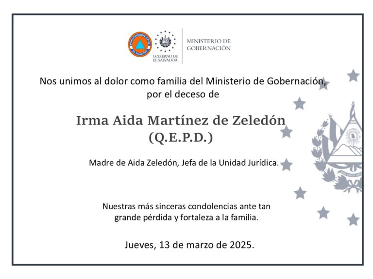 NUESTRO MÁS SINCERO PÉSAME, 13 DE MARZO 2025 - Dirección General de ...