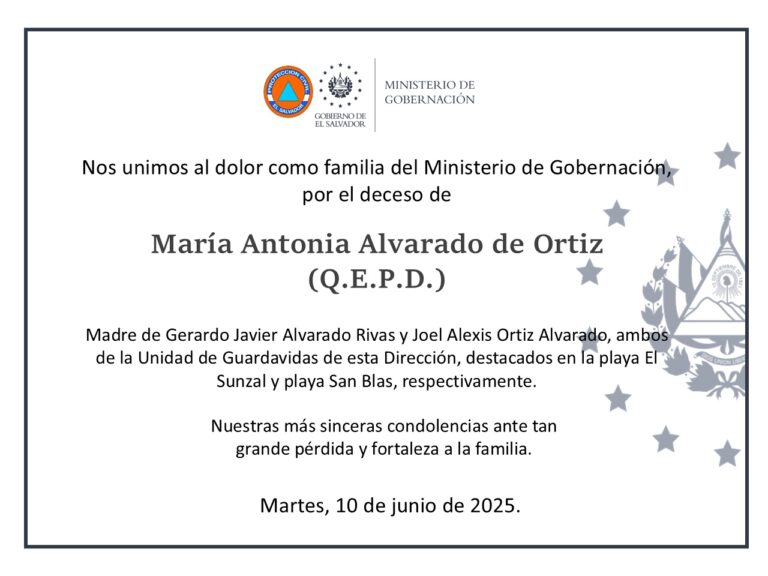 NUESTRO MÁS SINCERO PÉSAME, 10 DE JUNIO 2025 - Dirección General de ...